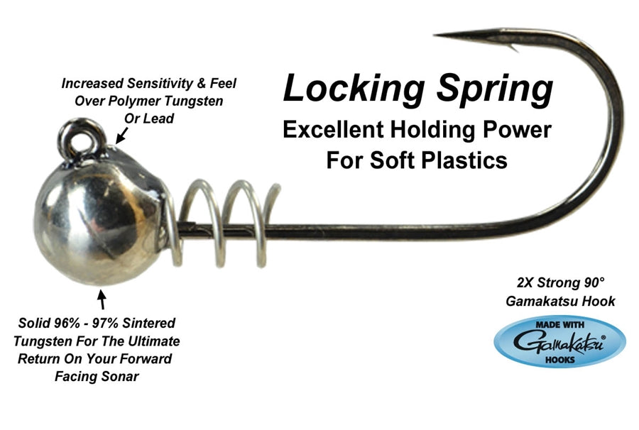 Picasso Lures Tungsten Locking Spring Ball Jighead – Real Deal Tackle